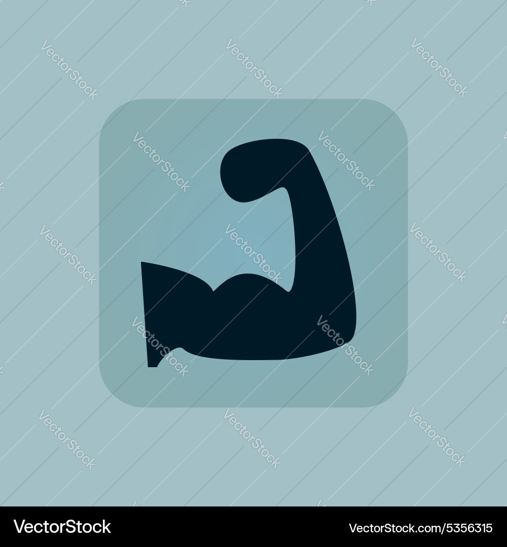 Pale blue muscular arm icon Royalty Free Vector Image