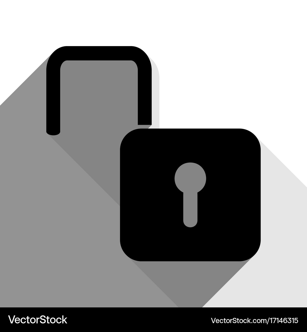 Unlock sign black icon Royalty Free Vector Image