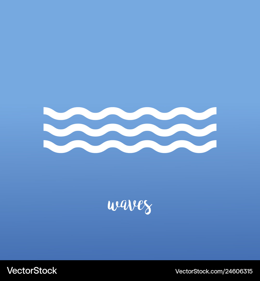 Wave background icon water sea waves blue Vector Image