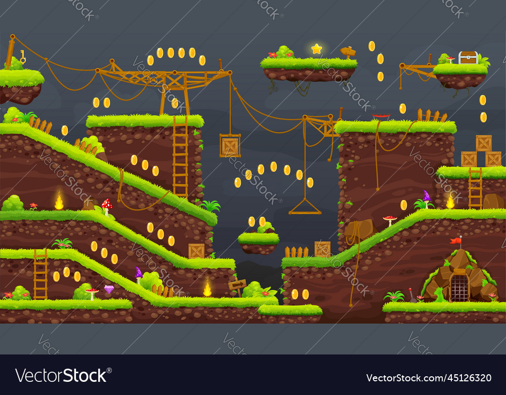 2d arcade game night or underground interface Vector Image