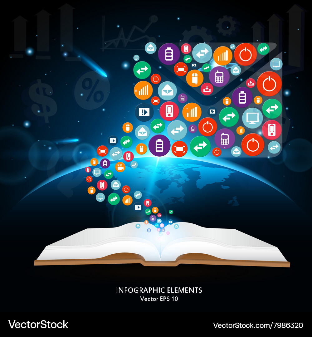 Abstract creative concept siluet of icons Vector Image