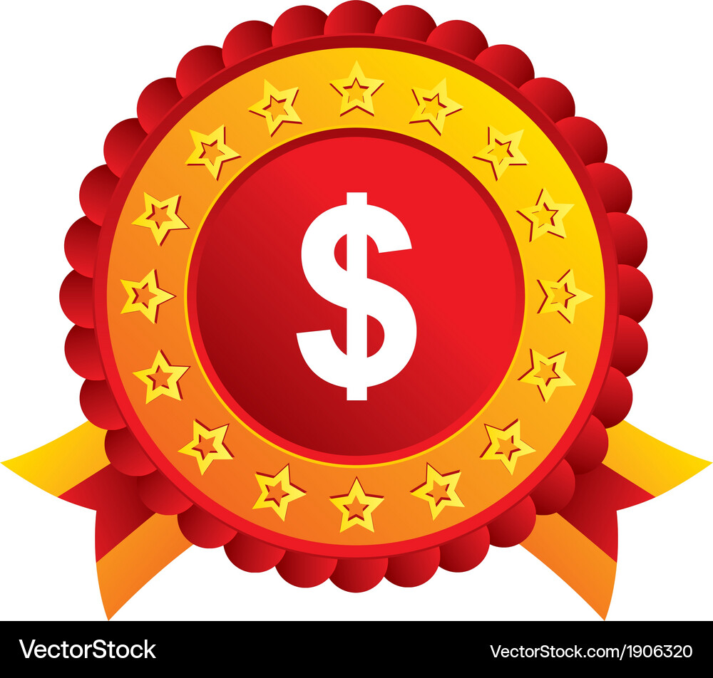 Dollar sign icon usd currency symbol Royalty Free Vector