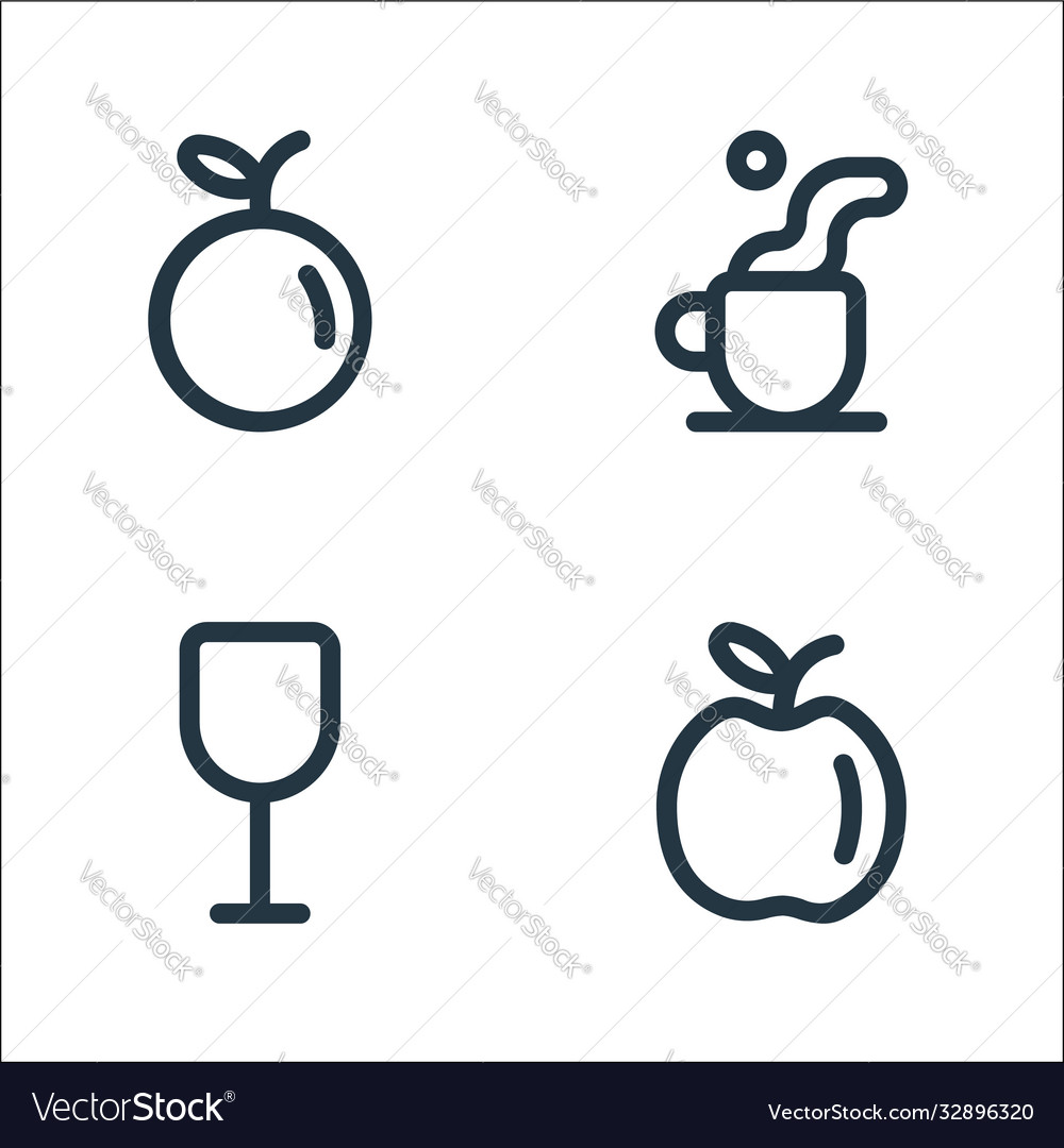 Food line icons linear set quality line set Vector Image