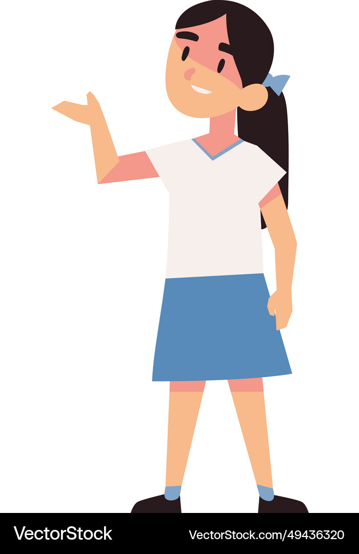 Girl cartoon standing Royalty Free Vector Image
