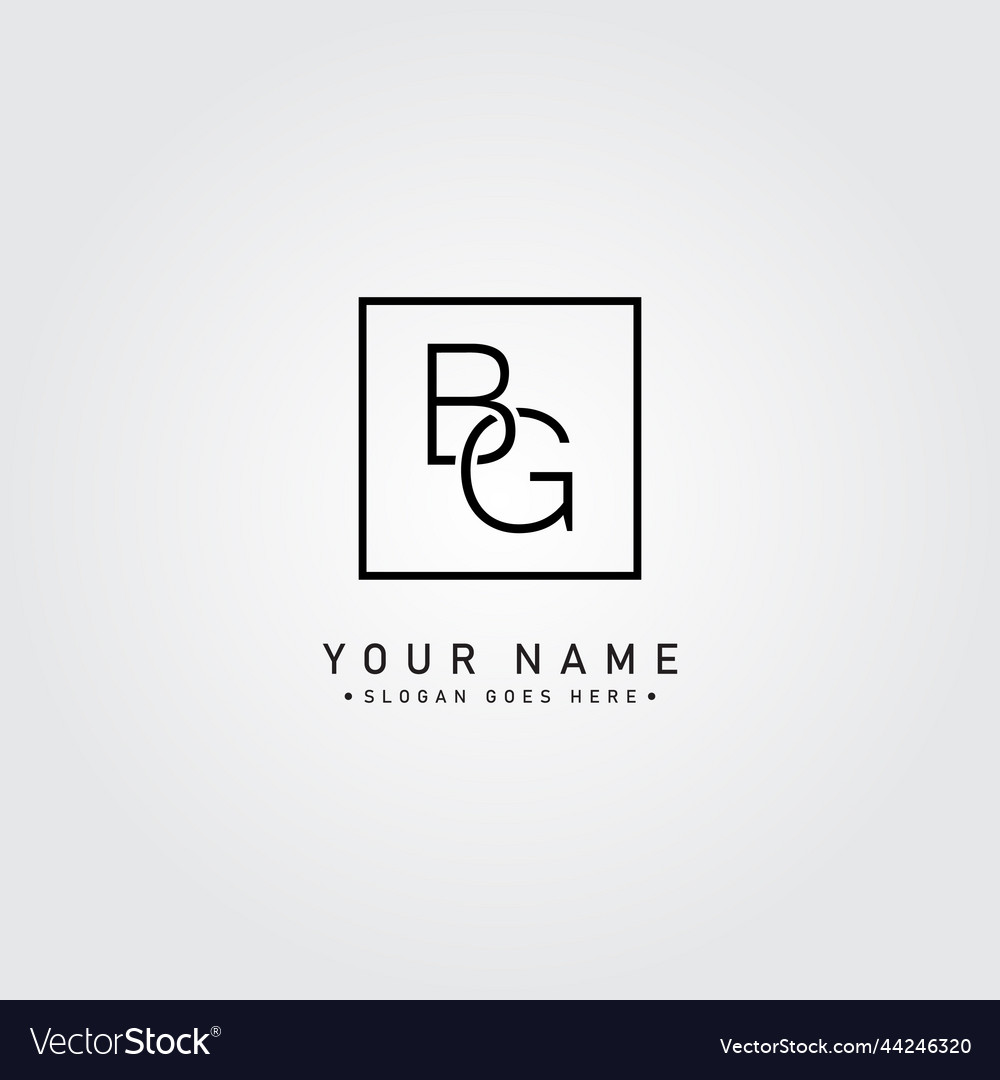 Initial letter bg logo - simple monogram Vector Image