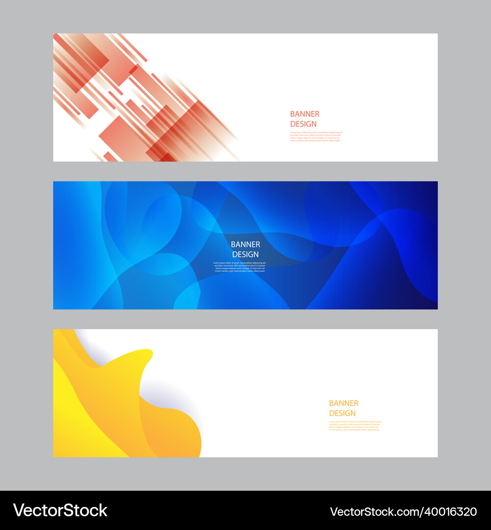 Modern blue red yellow green banner background Vector Image