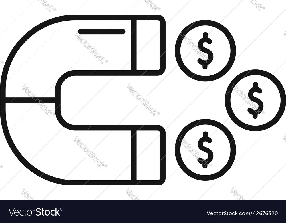 Monetization magnet icon outline mobile Royalty Free Vector Monetization magnet icon outline mobile Royalty Free Vector