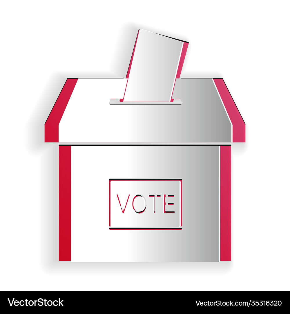 Paper cut vote box or ballot with envelope Vector Image