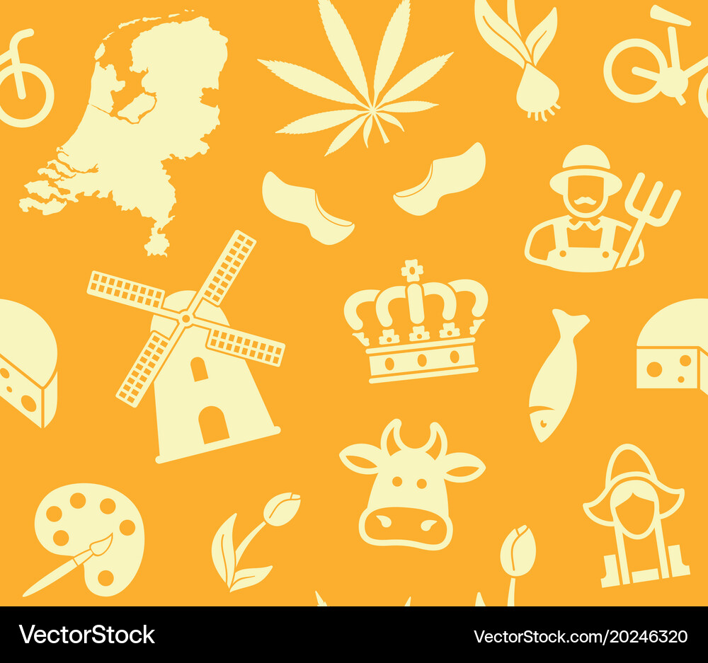 Seamless pattern on the theme of the netherlands Vector Image