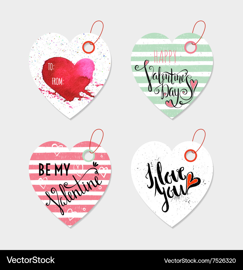 Set of four hand drawn gift tags Royalty Free Vector Image