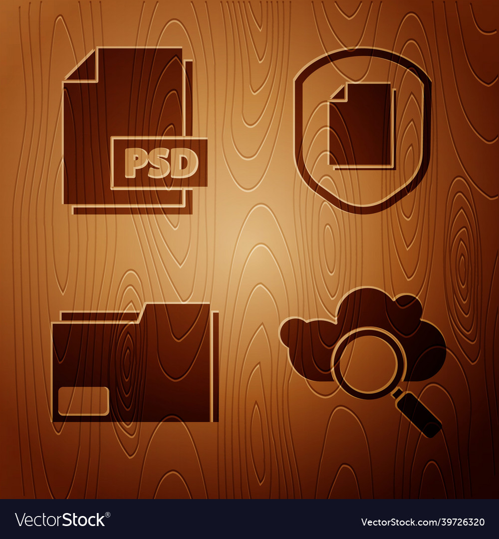 Set search cloud computing psd file document Vector Image Set search cloud computing psd file document Vector Image