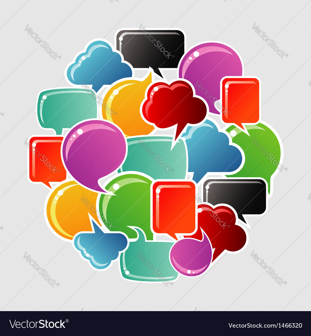 Social bubbles speech Royalty Free Vector Image
