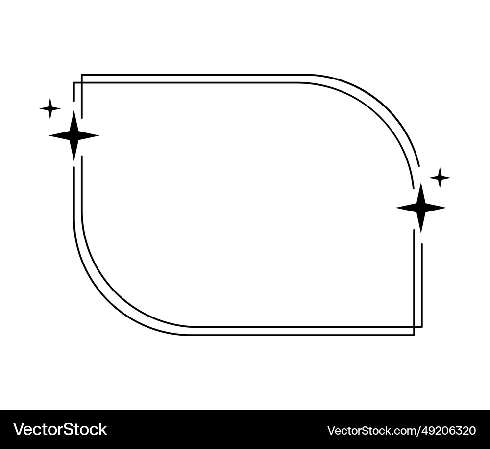 Trendy linear frame with stars modern minimalist Vector Image