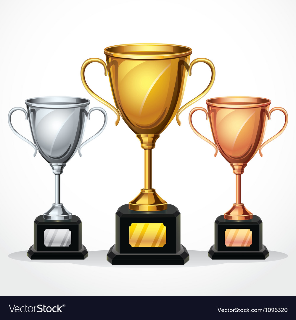 Trophy cup set Royalty Free Vector Image - VectorStock