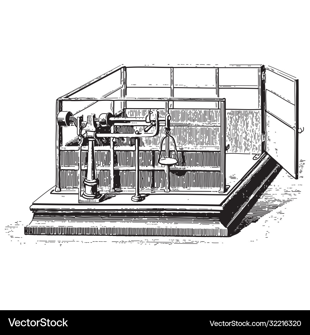 Vintage engraving a mechanical weighing scale Vector Image