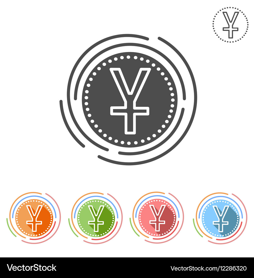 Yuan sign insulated flat icon Royalty Free Vector Image