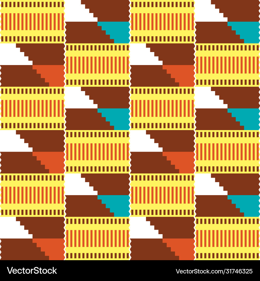 African kente tribal seamless pattern Royalty Free Vector