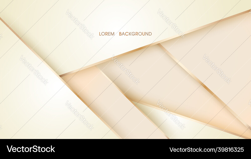 Beige abstract layer overlaps with golden line Vector Image