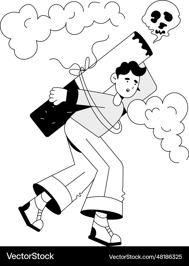 Cigarette addiction Royalty Free Vector Image - VectorStock