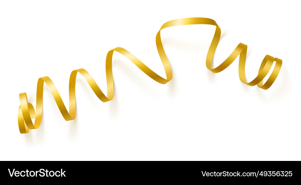 Decorative gold ribbon with shadow isolated Vector Image
