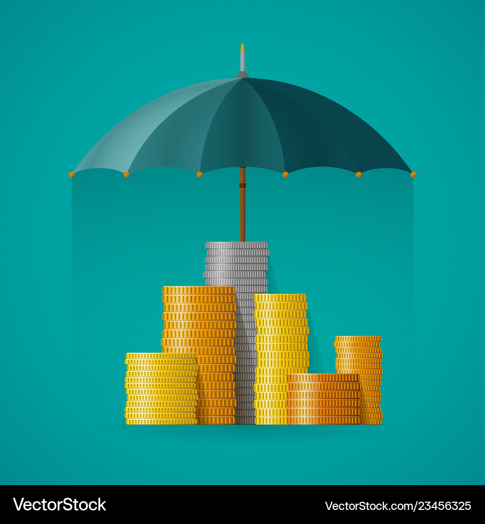 Financial insurance concept in flat style Vector Image