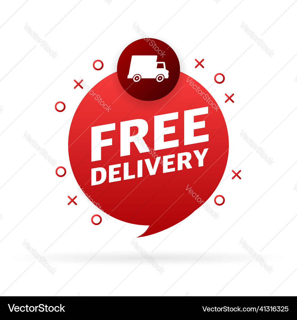 Free delivery service badge order Royalty Free Vector Image
