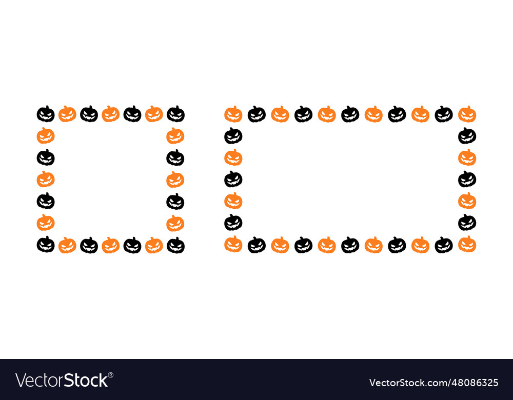 Jack o lantern pumpkin halloween frame border Vector Image