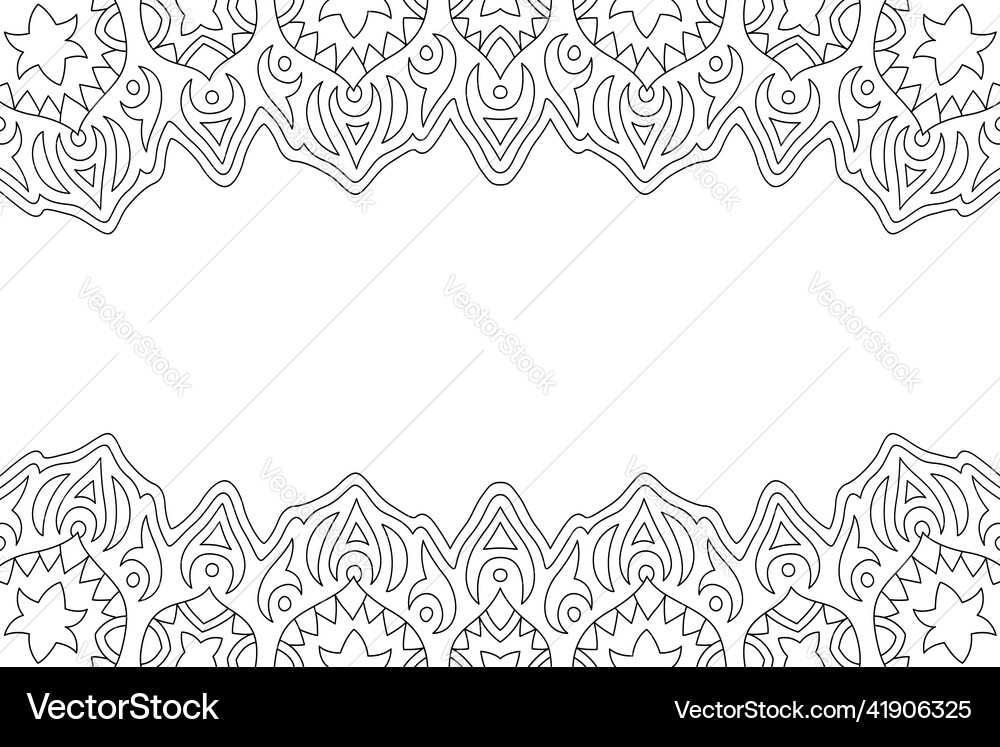 Line art for coloring book with fantasy pattern Vector Image