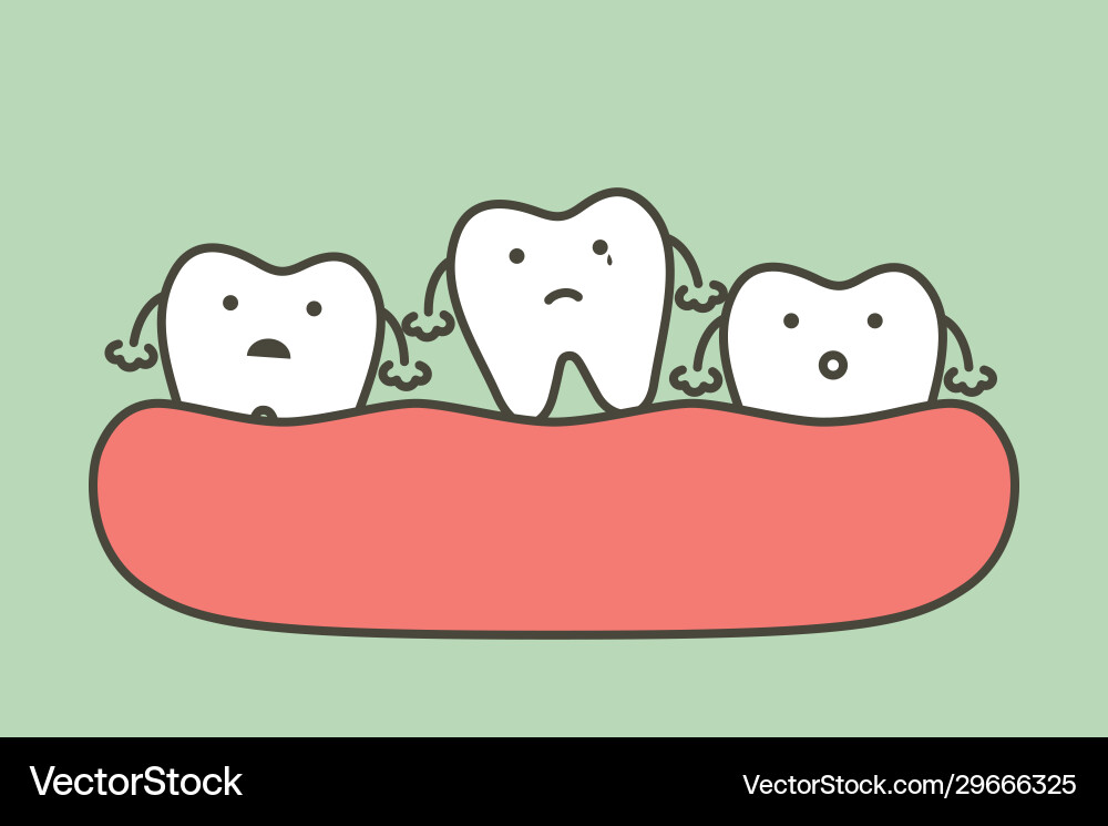Loose tooth - tooth is fall out gum Royalty Free Vector