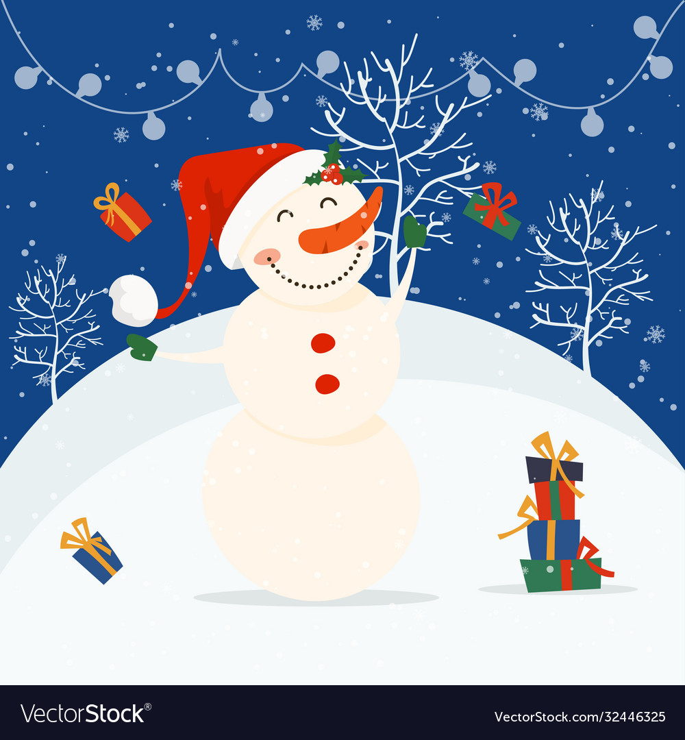 Merry christmas and happy new year winter Vector Image