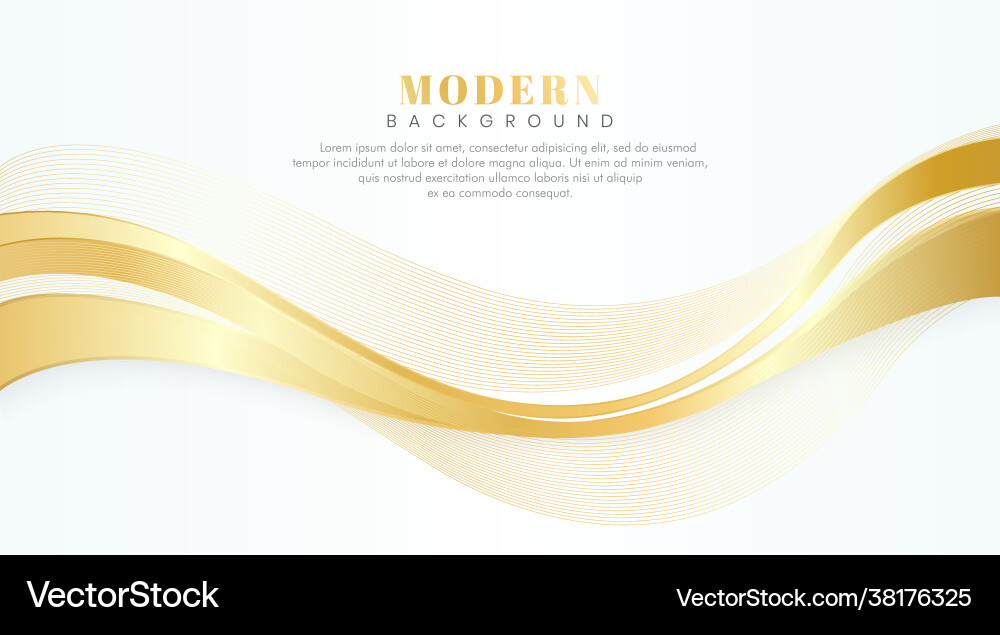 Modern abstract golden shiny wave line white Vector Image