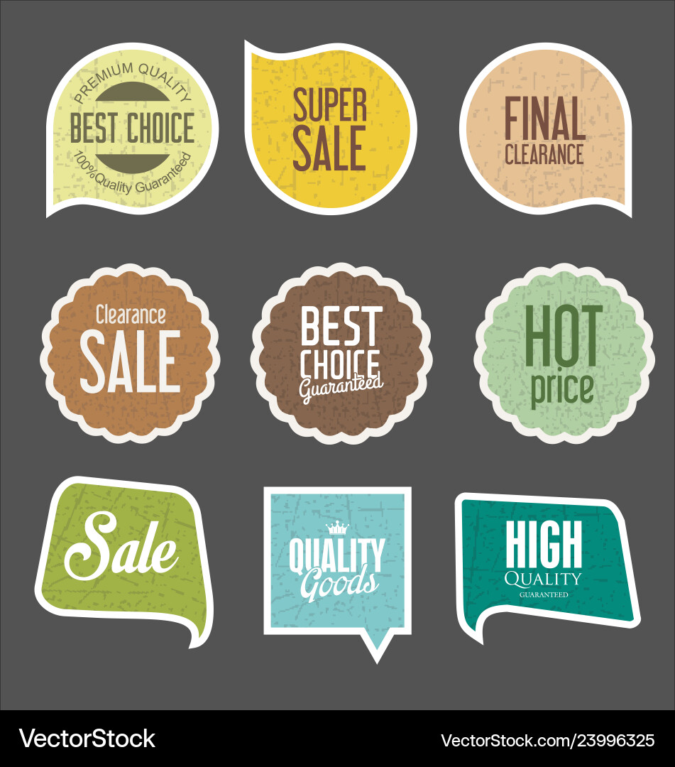 Modern sale stickers collection 2 Royalty Free Vector Image