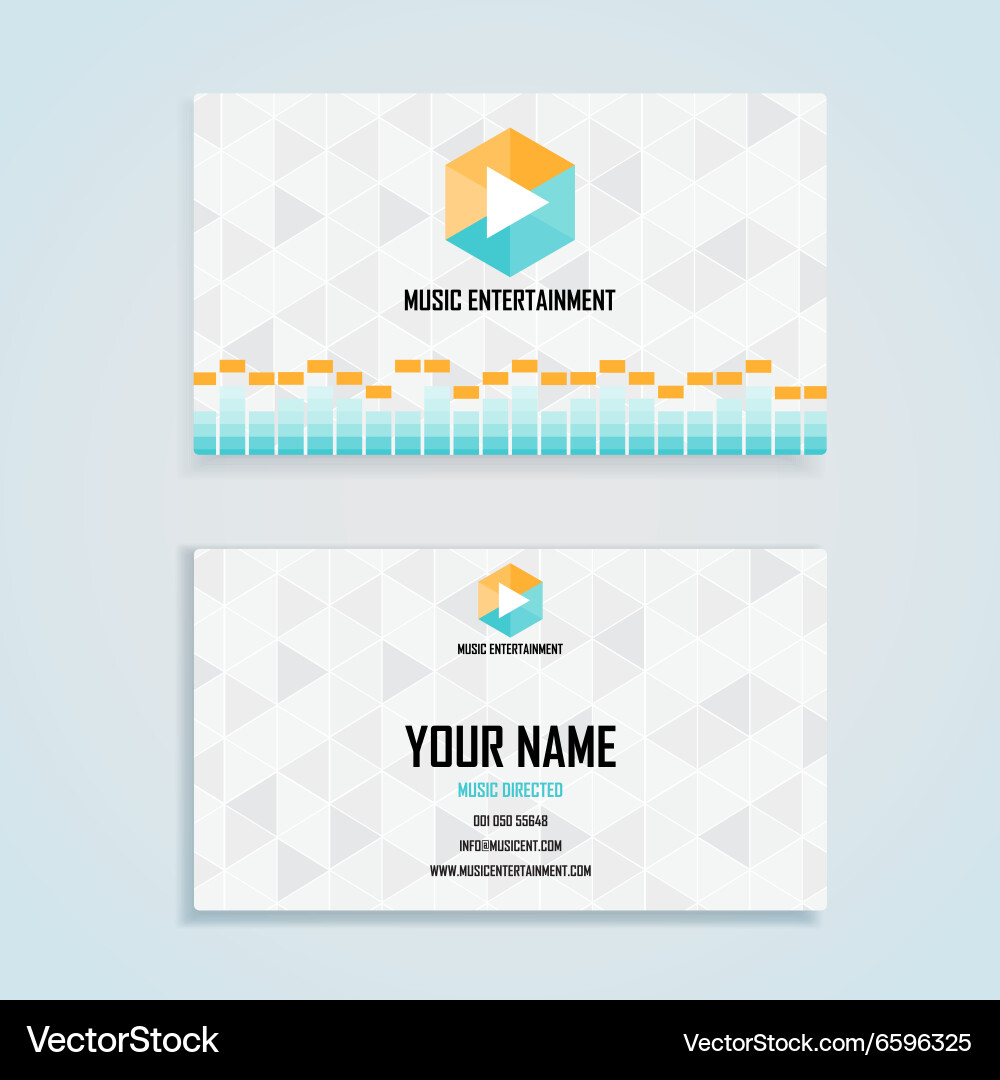 Music entertainment name card template Royalty Free Vector