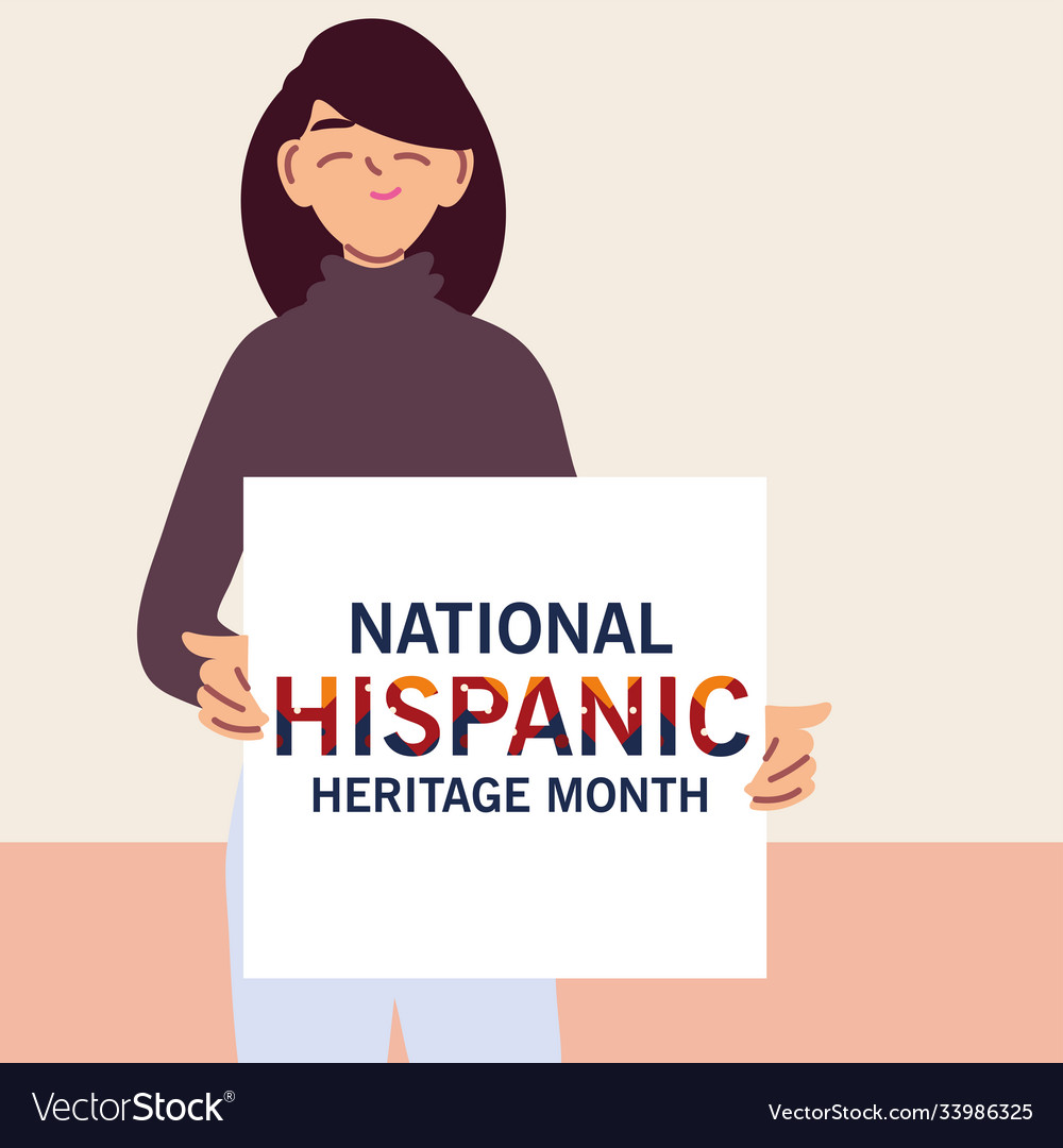National hispanic heritage month with latin woman Vector Image