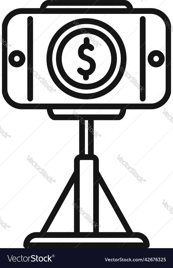 Phone video monetize icon outline audience Vector Image Phone video monetize icon outline audience Vector Image