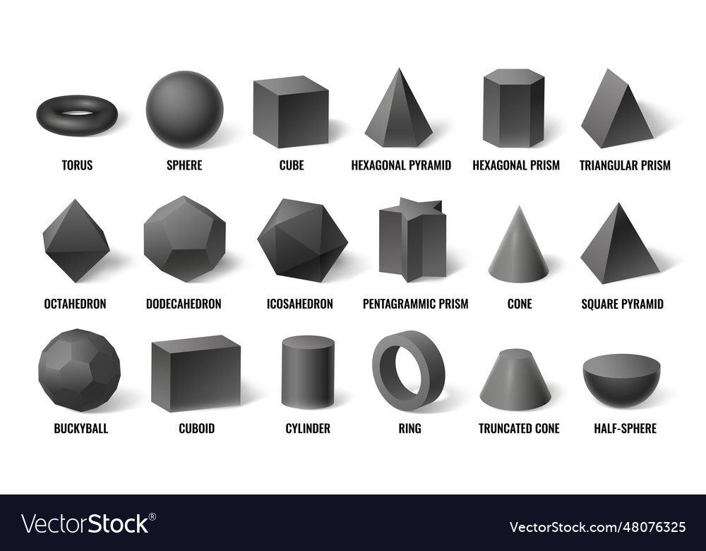 Realistic 3d basic shapes sphere shape with Vector Image