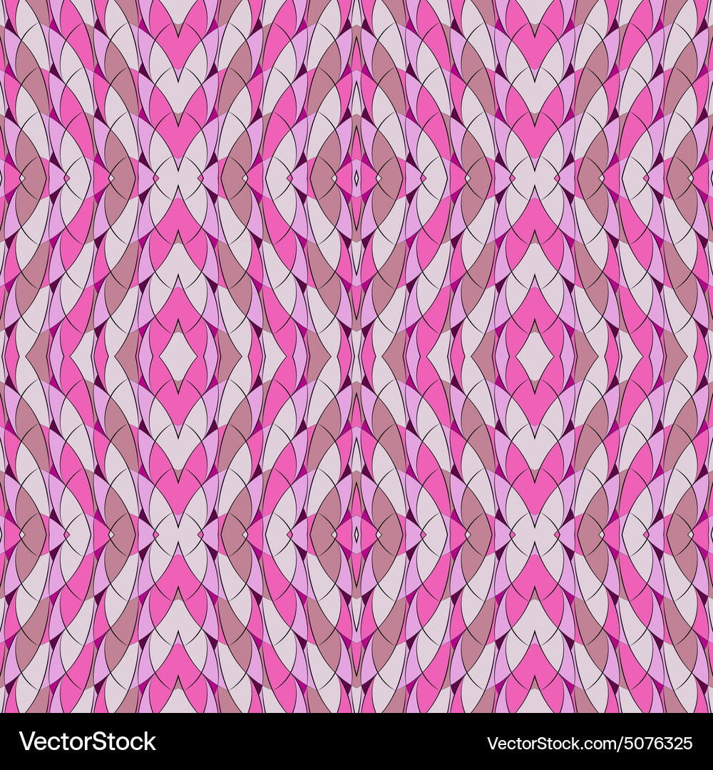 Seamless pattern in pink with arches and lozenges Vector Image