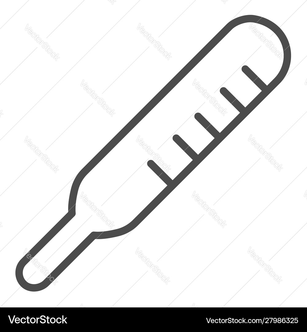Thermometer outline icon eps 8 Royalty Free Vector Image