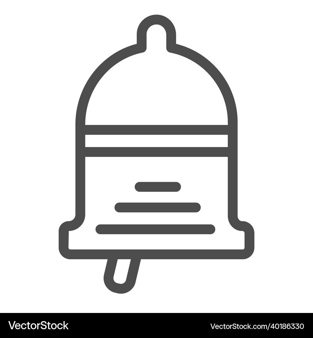 Bell alarm buzz alert line icon school concept Vector Image