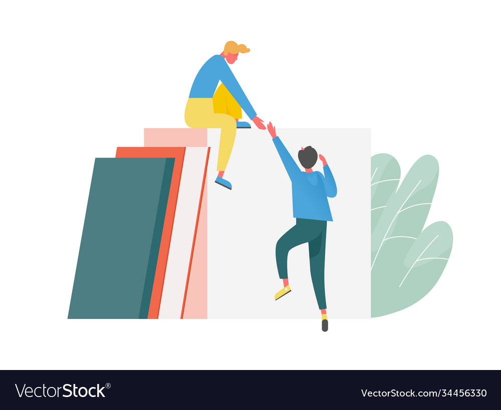 Concept mutual ascending support and teamwork Vector Image