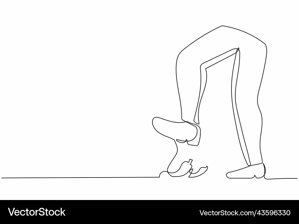 Continuous one line drawing young businessman leg Vector Image