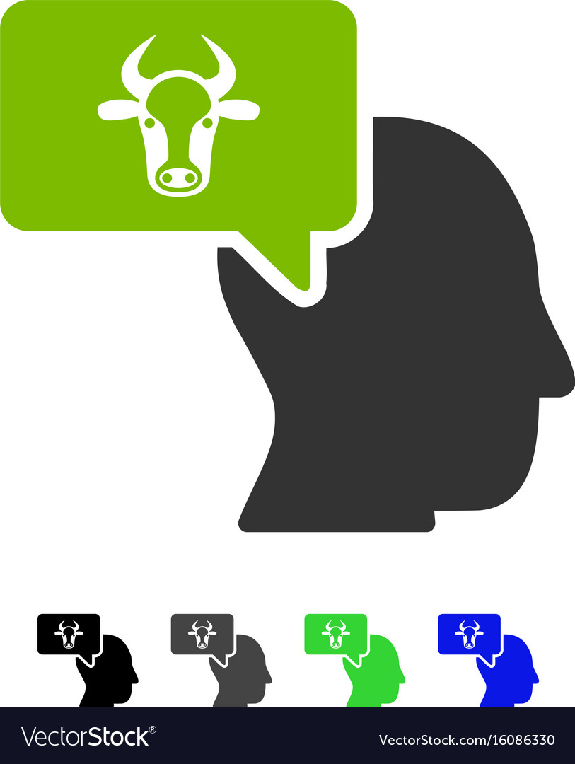 Cow thinking person flat icon Royalty Free Vector Image Cow thinking person flat icon Royalty Free Vector Image