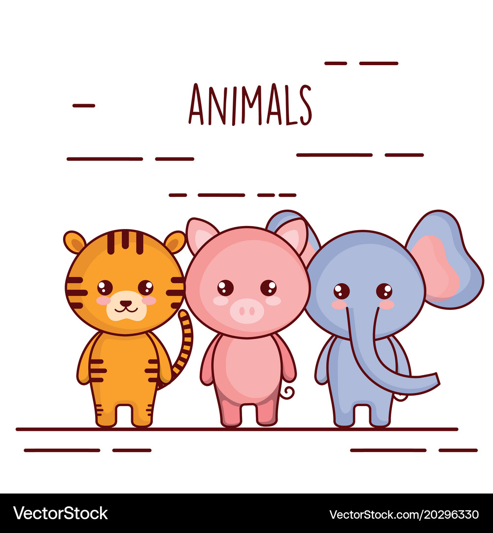 Cute and little animals characters Royalty Free Vector Image