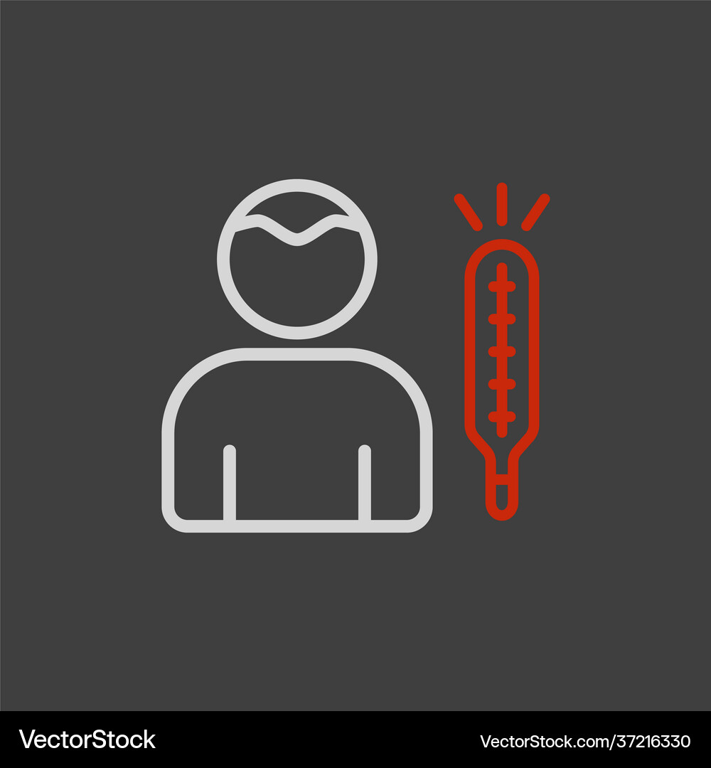 Fever high temperature icon covid19 sign Vector Image