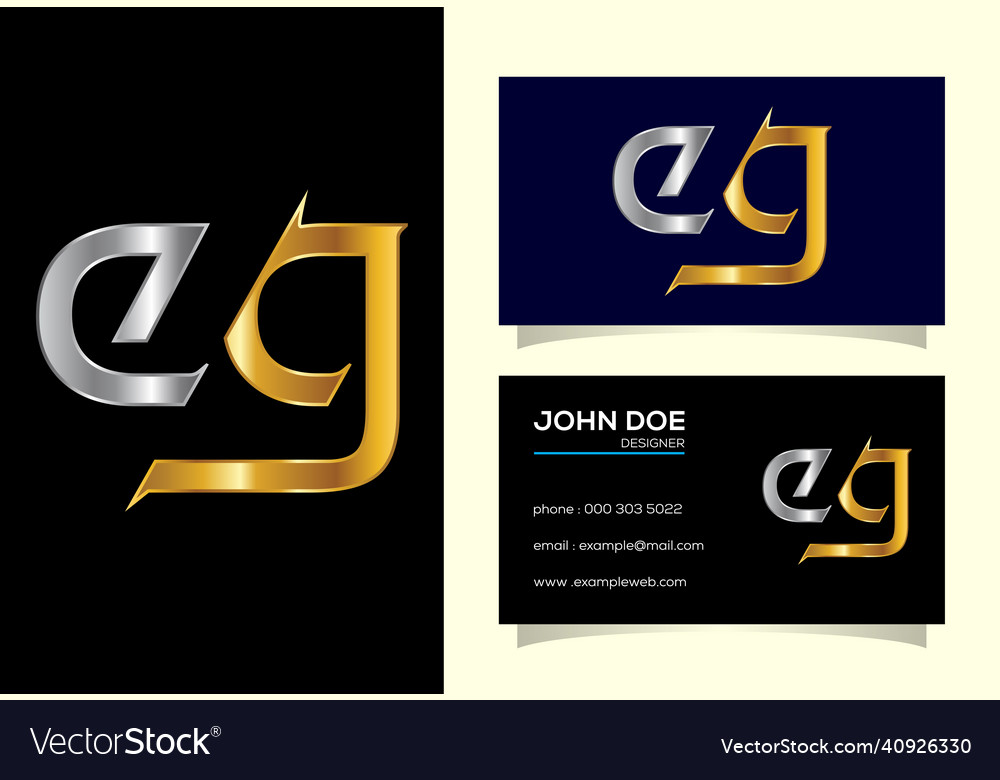Initial letter e g logo design graphic alphabet Vector Image Initial letter e g logo design graphic alphabet Vector Image