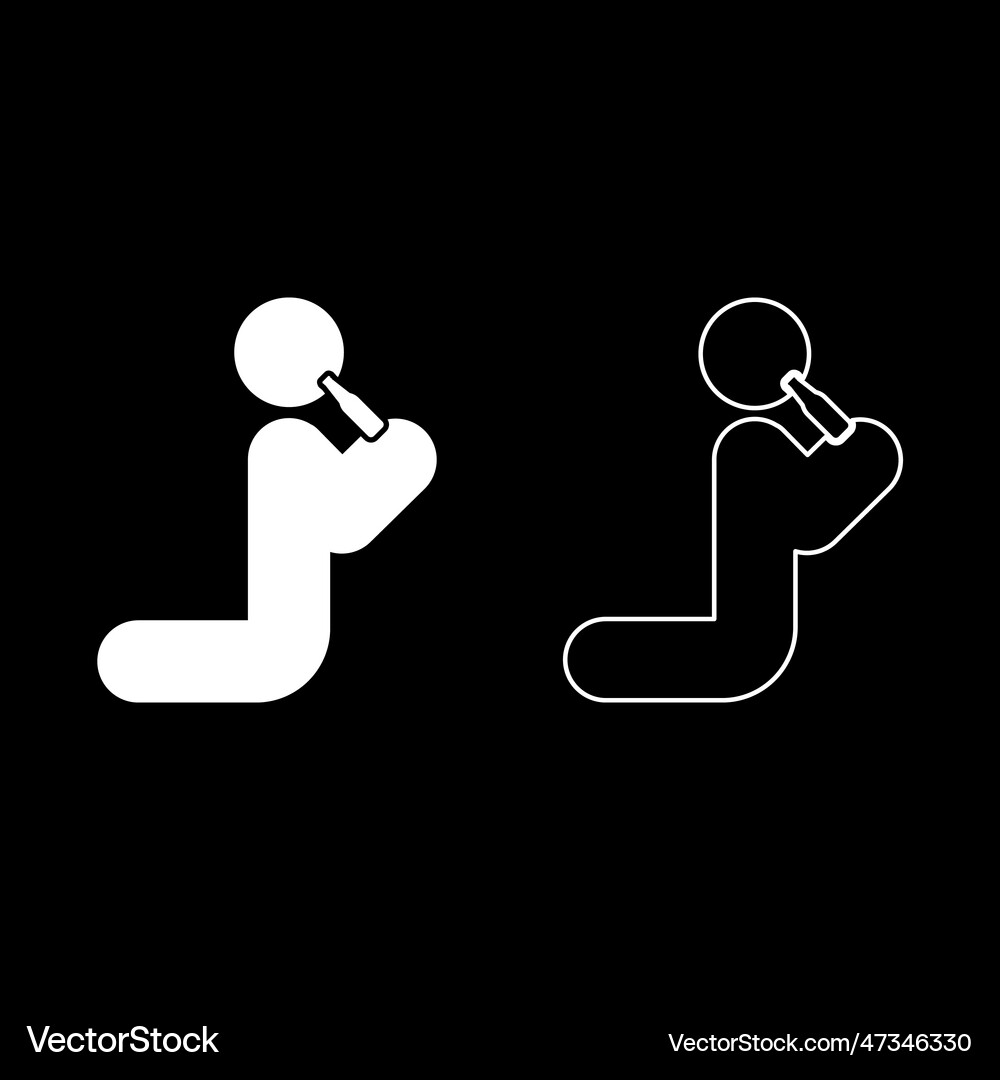 Man human drinking water alcohol beer from bottle Vector Image
