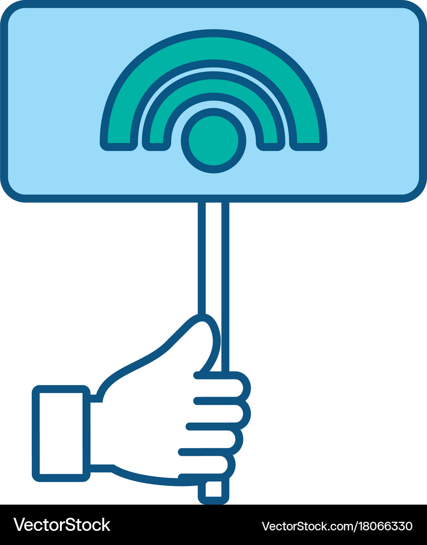 Road sign with wireless sign icon Royalty Free Vector Image