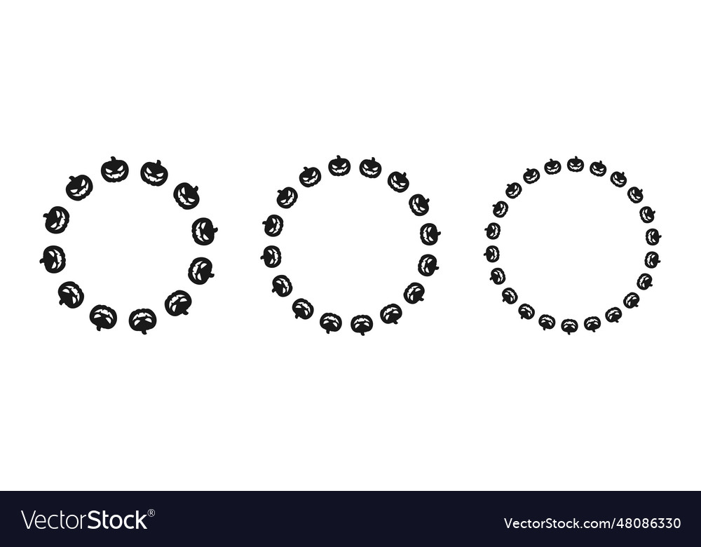 Round jack o lantern pumpkin halloween frame Vector Image