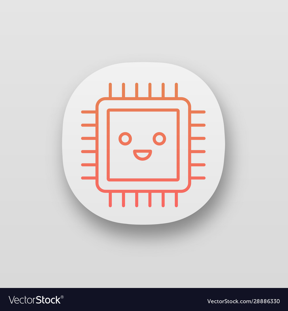 Smiling processor app icon Royalty Free Vector Image Smiling processor app icon Royalty Free Vector Image