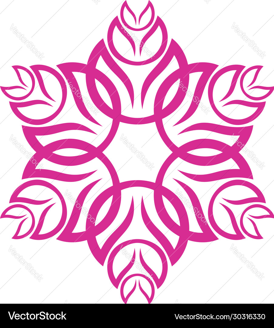 Star purple flower logo template design Royalty Free Vector